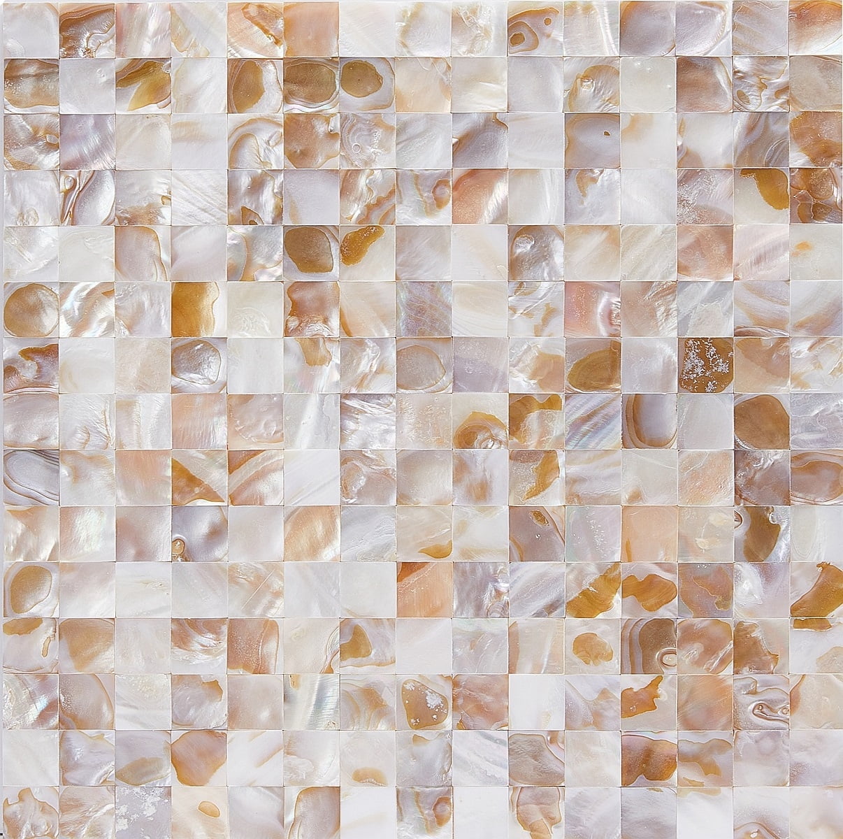 Acopelo 6-Pack Peel & Stick Mother of Pearl Mosaic Shell Tile, Brown ...