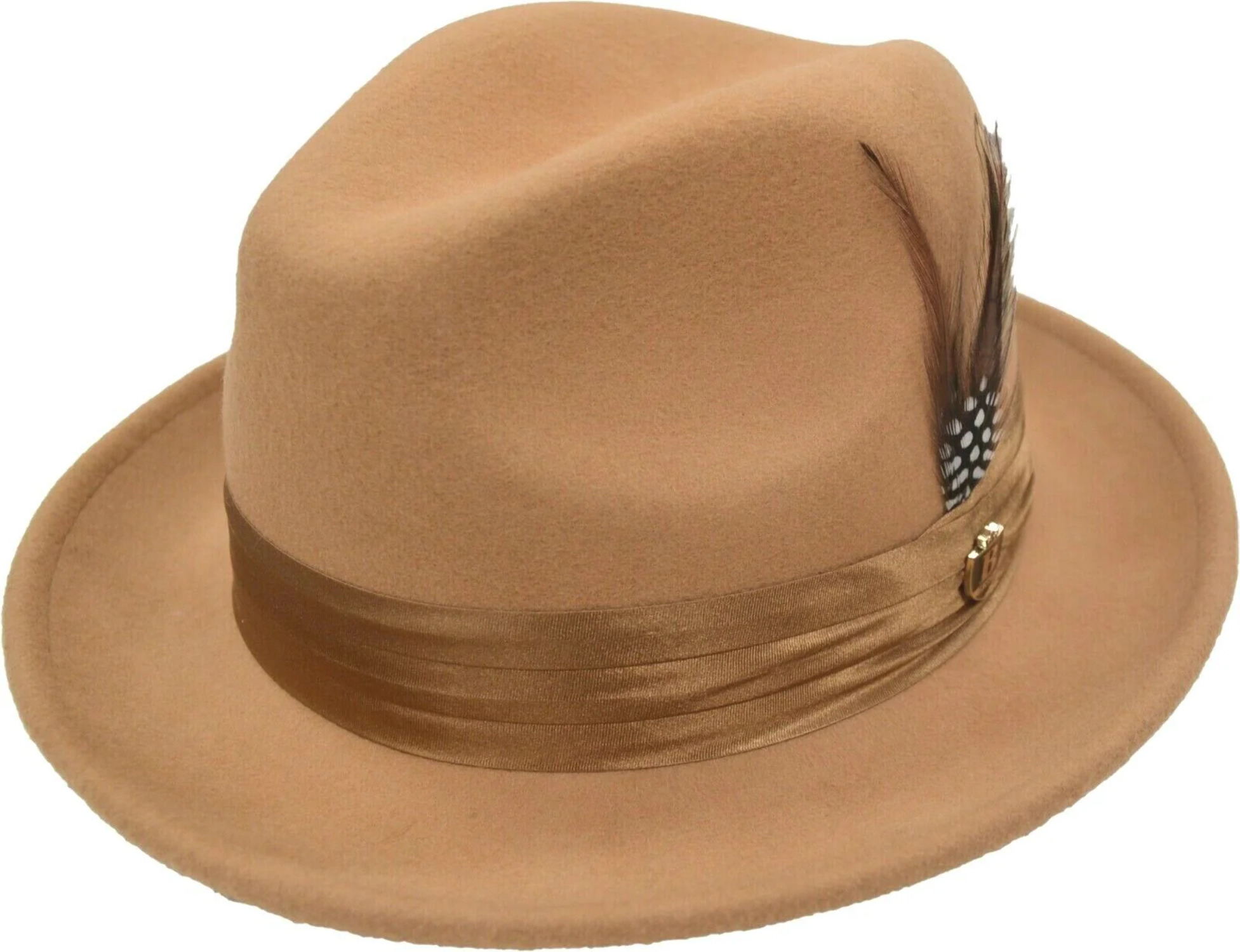 Acorn/Camel Fedora 100% Wool Crushable by Bruno Capelo UN-103 - Walmart.com