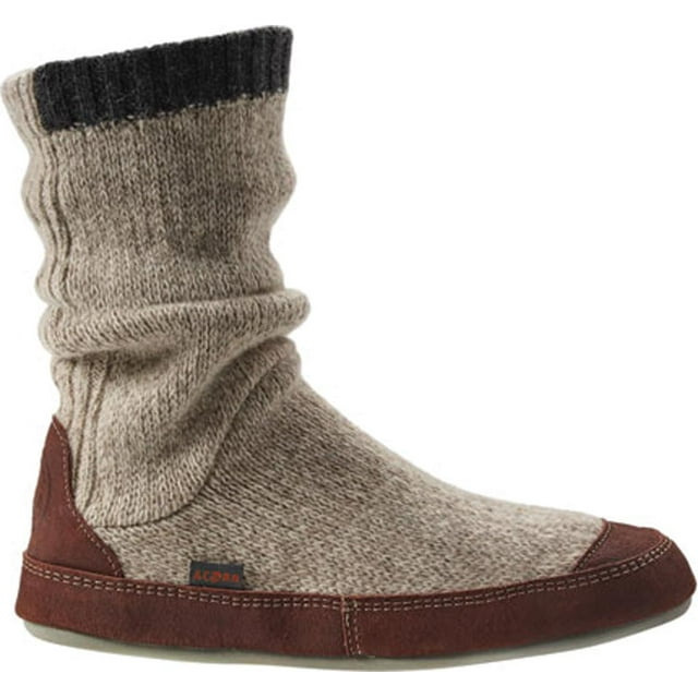 Acorn Men's Slouch Boot Slipper Large Grey Ragg Wool - Walmart.com