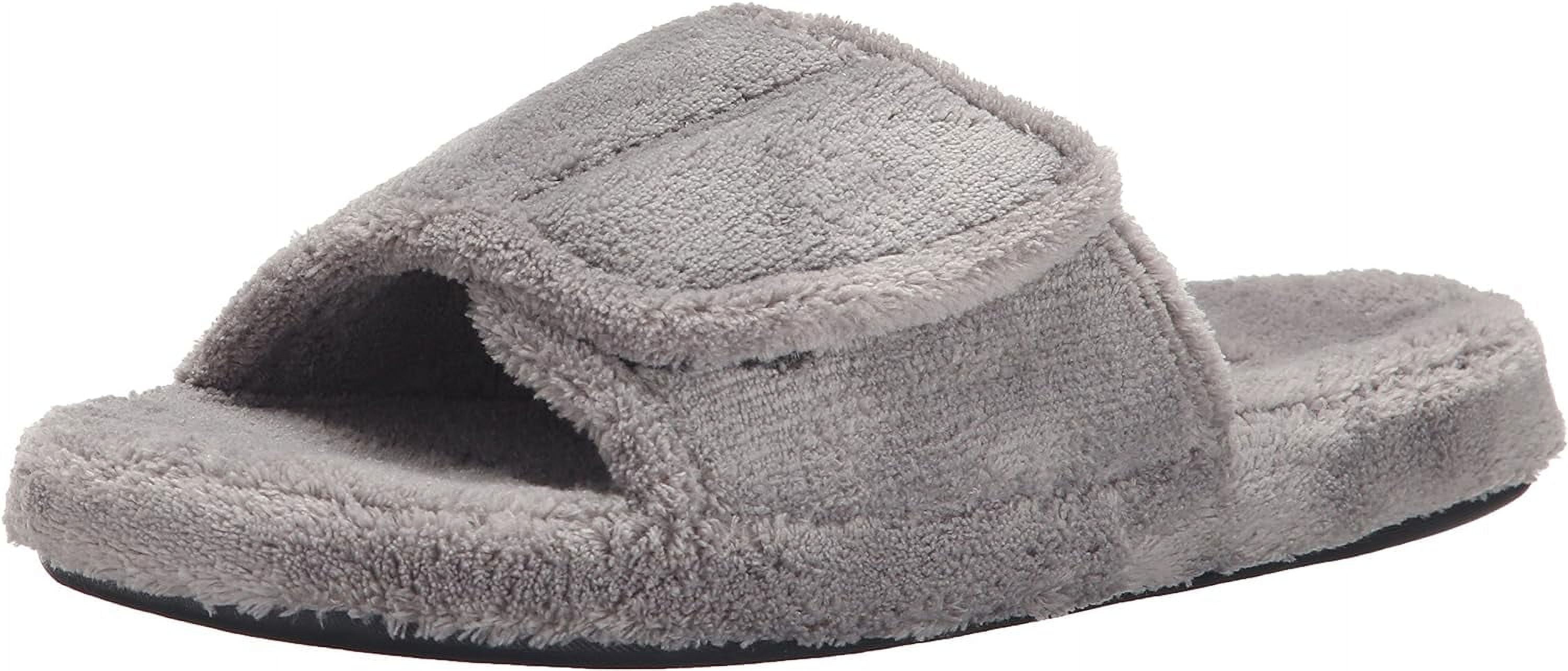 Acorn Men's Spa Slide Slippers with Adjustable Strap and Soft Terry ...
