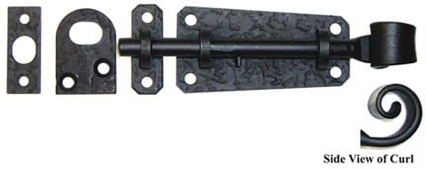 Acorn RL4BP 5-1/4'' Long Scroll Forged Iron Surface Bolt - Black ...