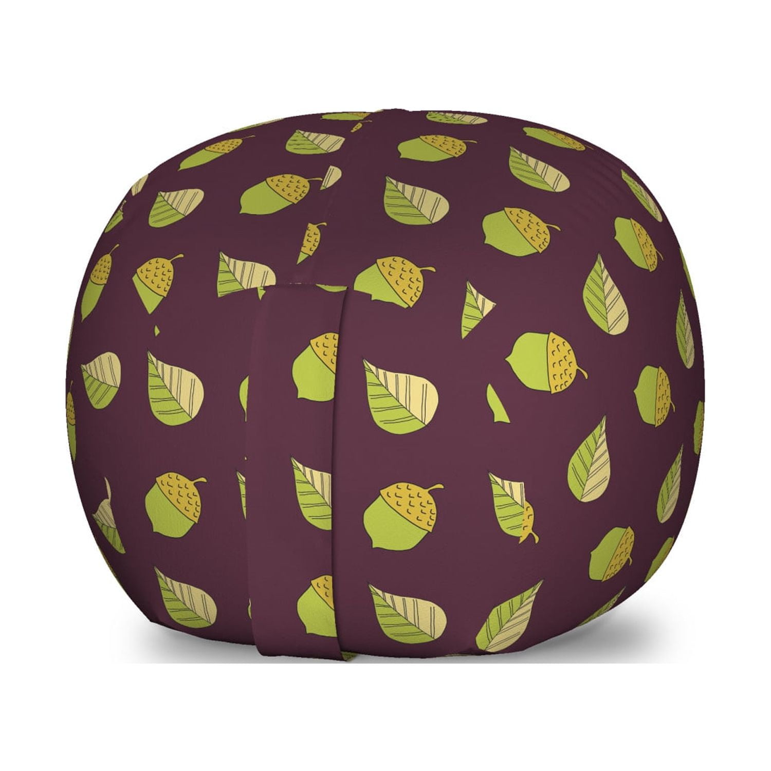 Acorn Storage Toy Bag Chair, Leaves and Acorns Pattern Hand Drawn ...