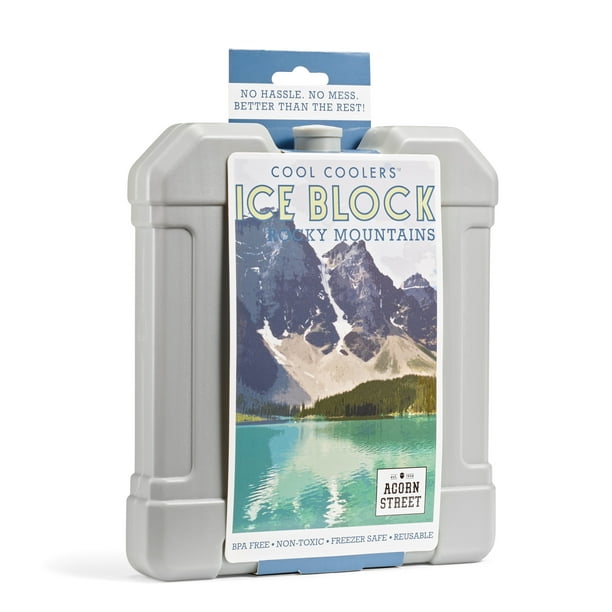 Acorn Street Large Reusable Freezer Ice Block, Gray, Mountains ...