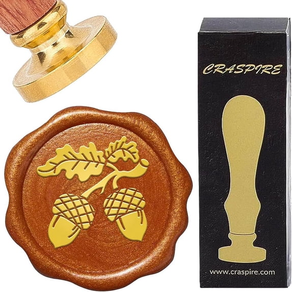 Acorn Wax Seal Stamp Plant 25mm Sealing Wax Stamp Retro Removable Brass ...