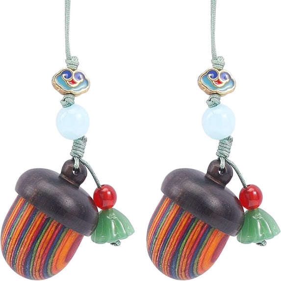 Acorn Wood Diffuser Pendant Decorations with Lotus Pod Charm for Mobile ...