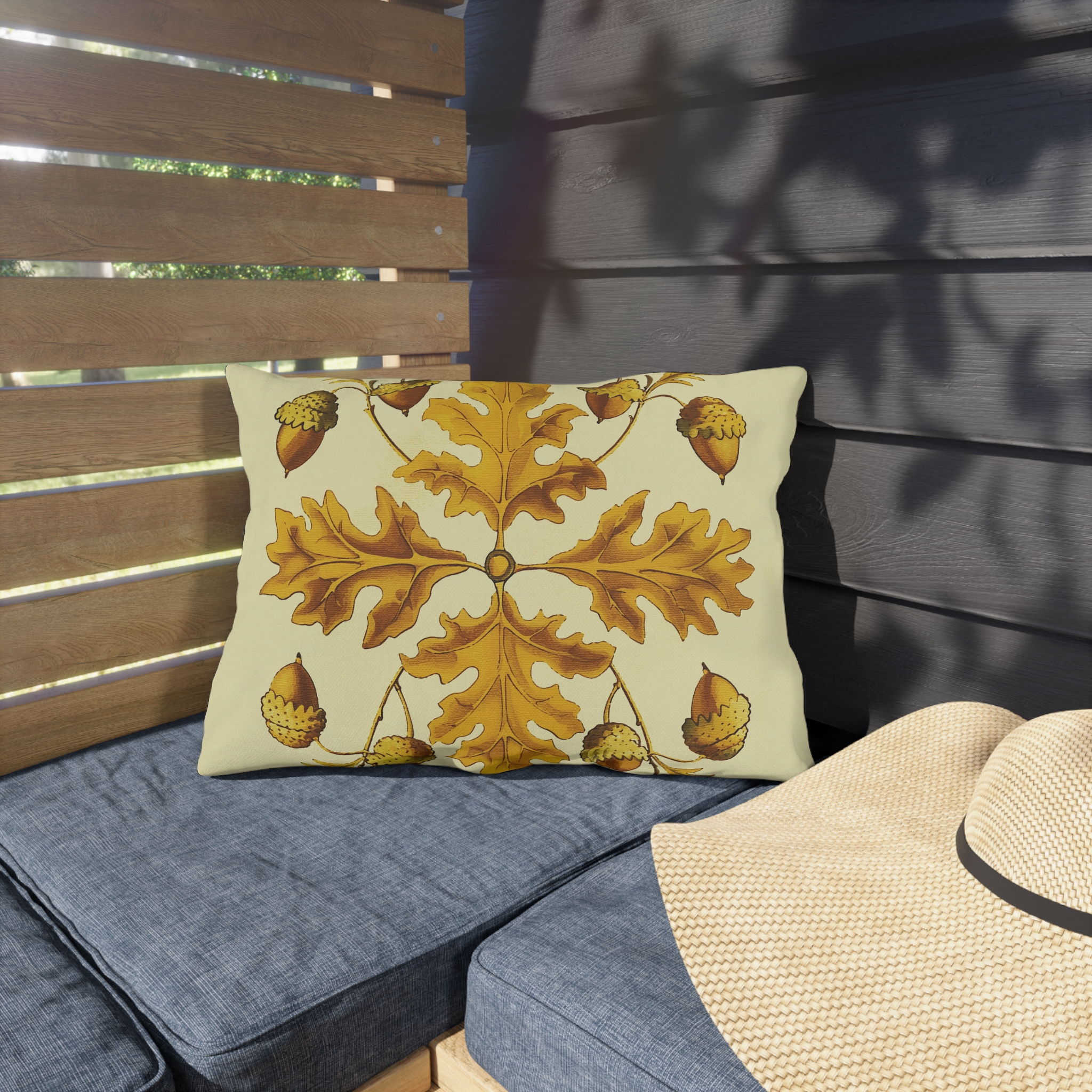 Acorns, Cottagecore Floral Pillow, Soft Spring Decor - Outdoor Pillow ...