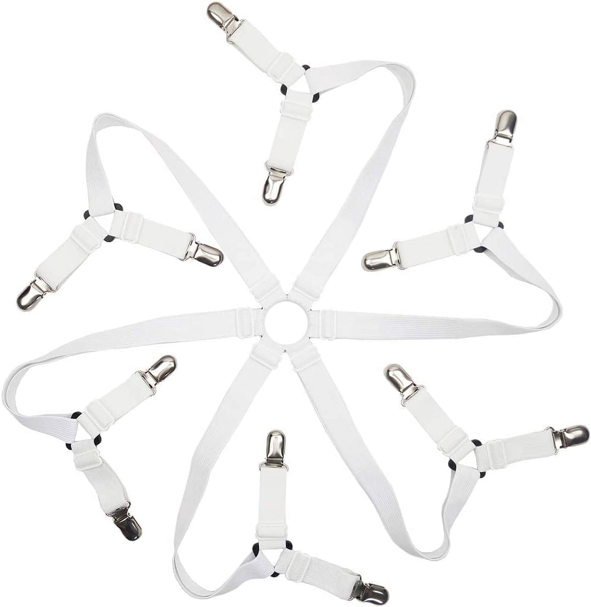 Acoser Bed Sheet Clip,Long Adjustable Crisscross Sheet Straps,Six Sides ...