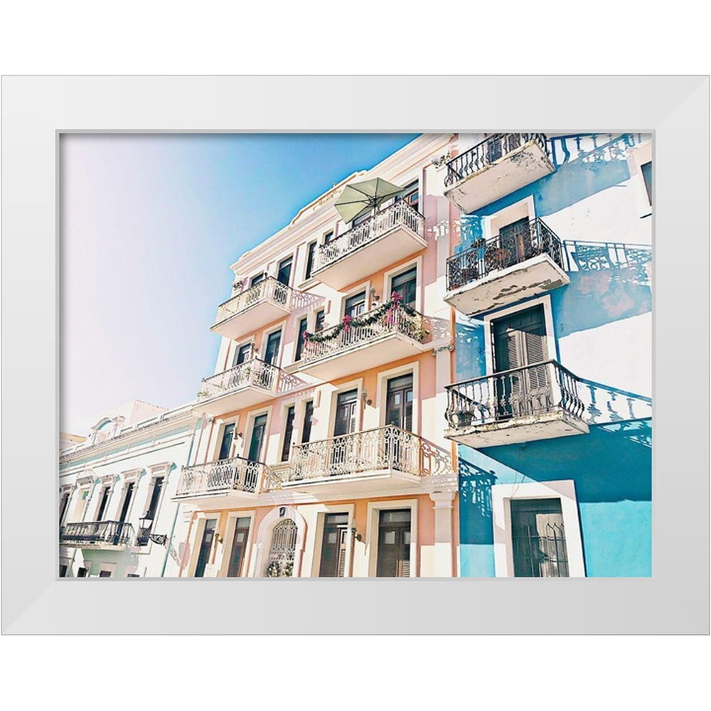 Acosta 14x12 White Modern Wood Framed Museum Art Print Titled - Balcony ...