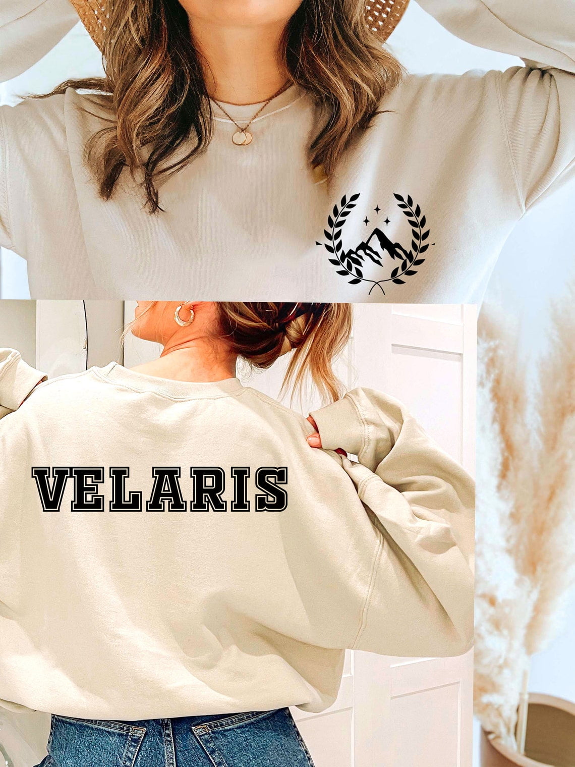 Acotar Velaris Sweatshirt, back and front, Acotar Velaris Feyre's ...