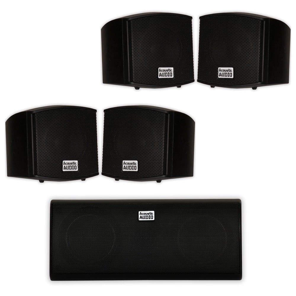 Acoustic Audio AA321B and AA35CB Indoor Speakers Home Theater 5 Speaker ...