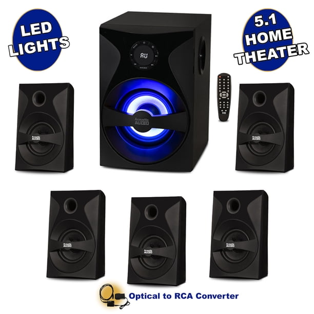 Acoustic Audio Bluetooth 5.1 Speaker System with Sub Light FM and ...