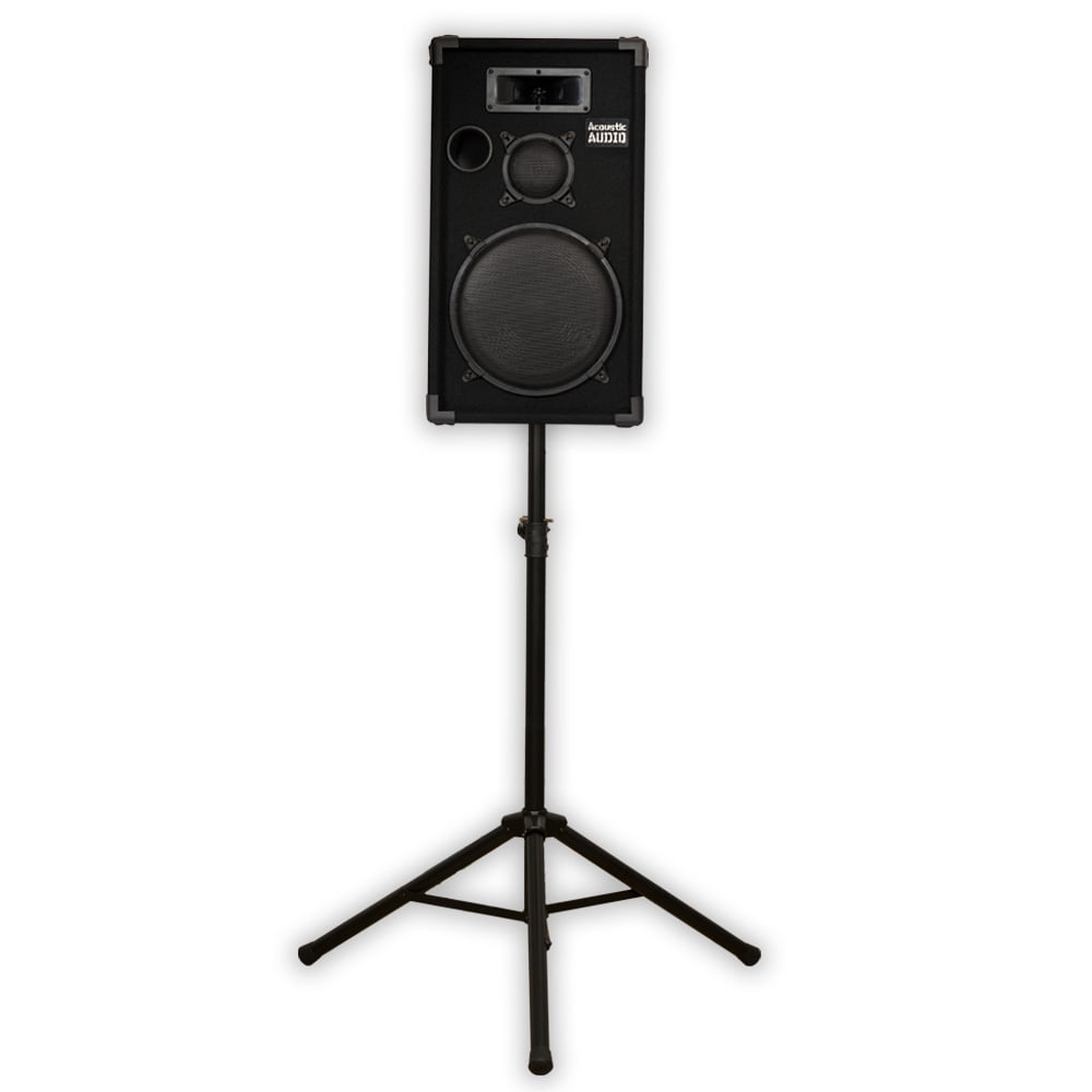Acoustic Audio CR12 Passive 12" DJ Speaker and Stand 3-Way PA Karaoke ...