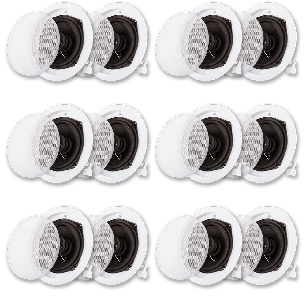 Acoustic Audio R191 In Ceiling / In Wall Speaker 6 Pair Pack 2 Way Home ...