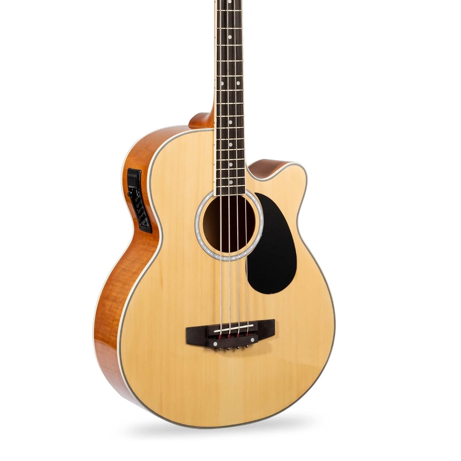 Acoustic Electric Bass Guitar, Fretted Bass Guitar with a 4-band preamp ...