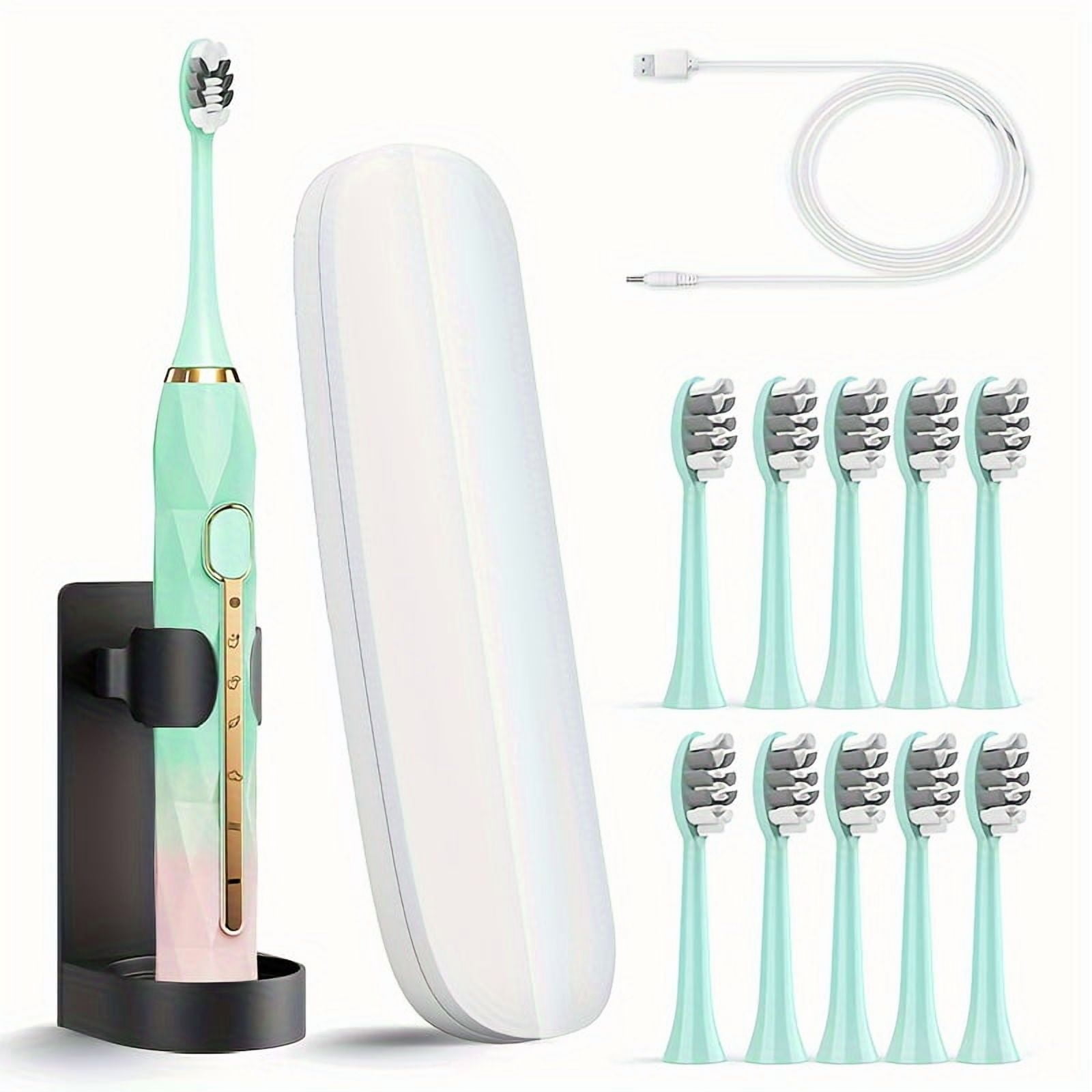 Acoustic Electric Toothbrush USB Rechargeable Couple Rechargeable Metal ...