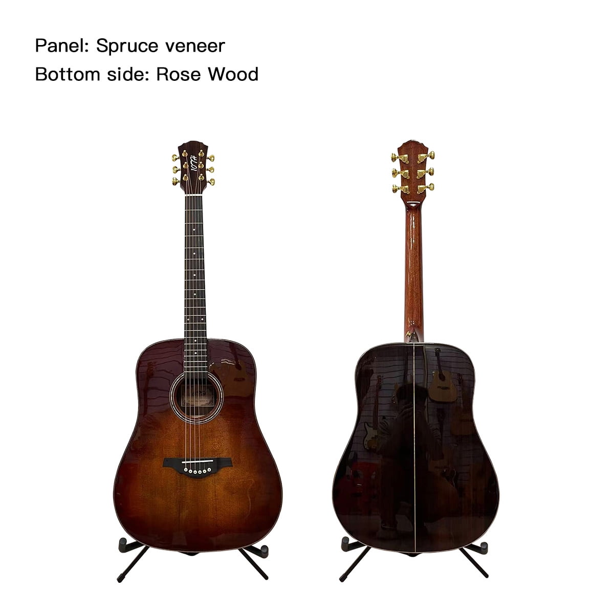 Acoustic Guitar, 41 Inch Beginner Practice Strings Musical Instrument ...