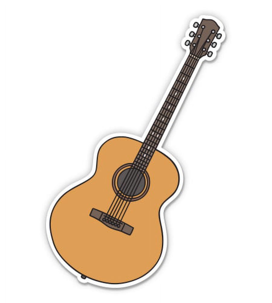 Acoustic Guitar - 5" Vinyl Sticker - For Car Laptop I-Pad - Waterproof ...