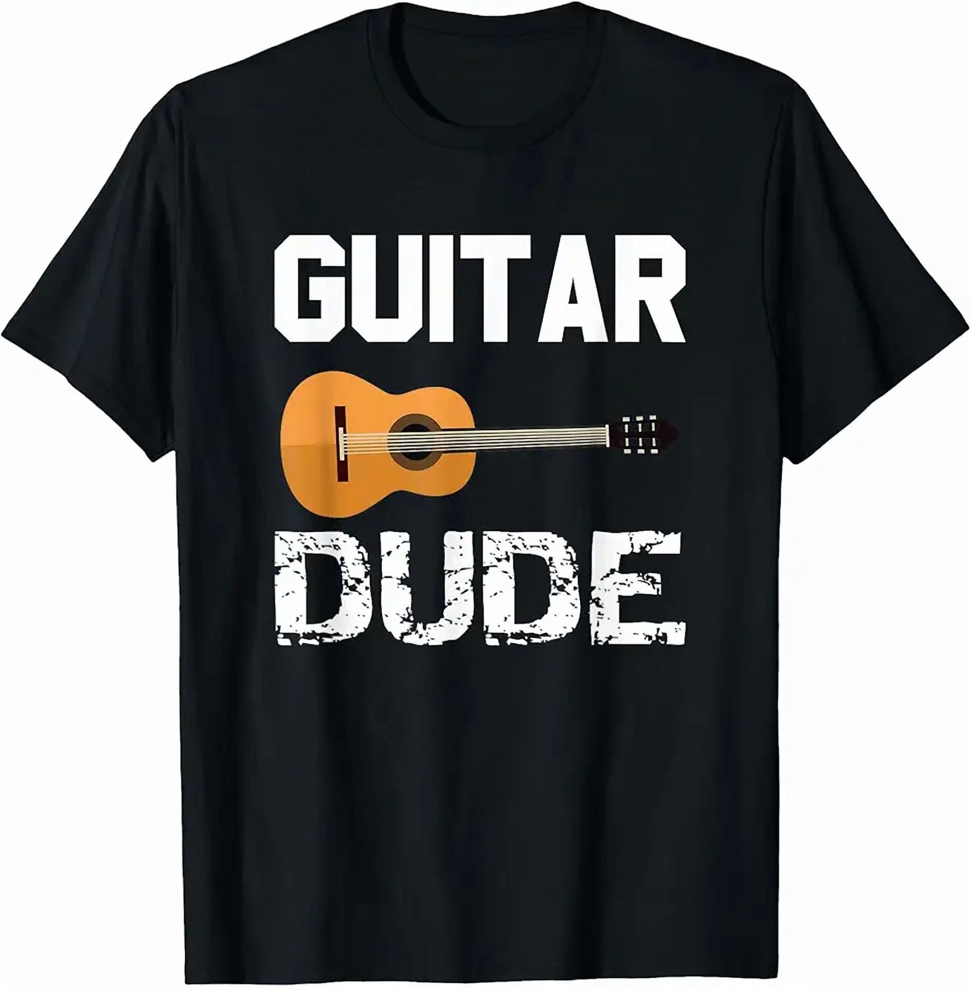Acoustic Guitar Dude for Men Musician Graphic Short Sleeve T-Shirt ...