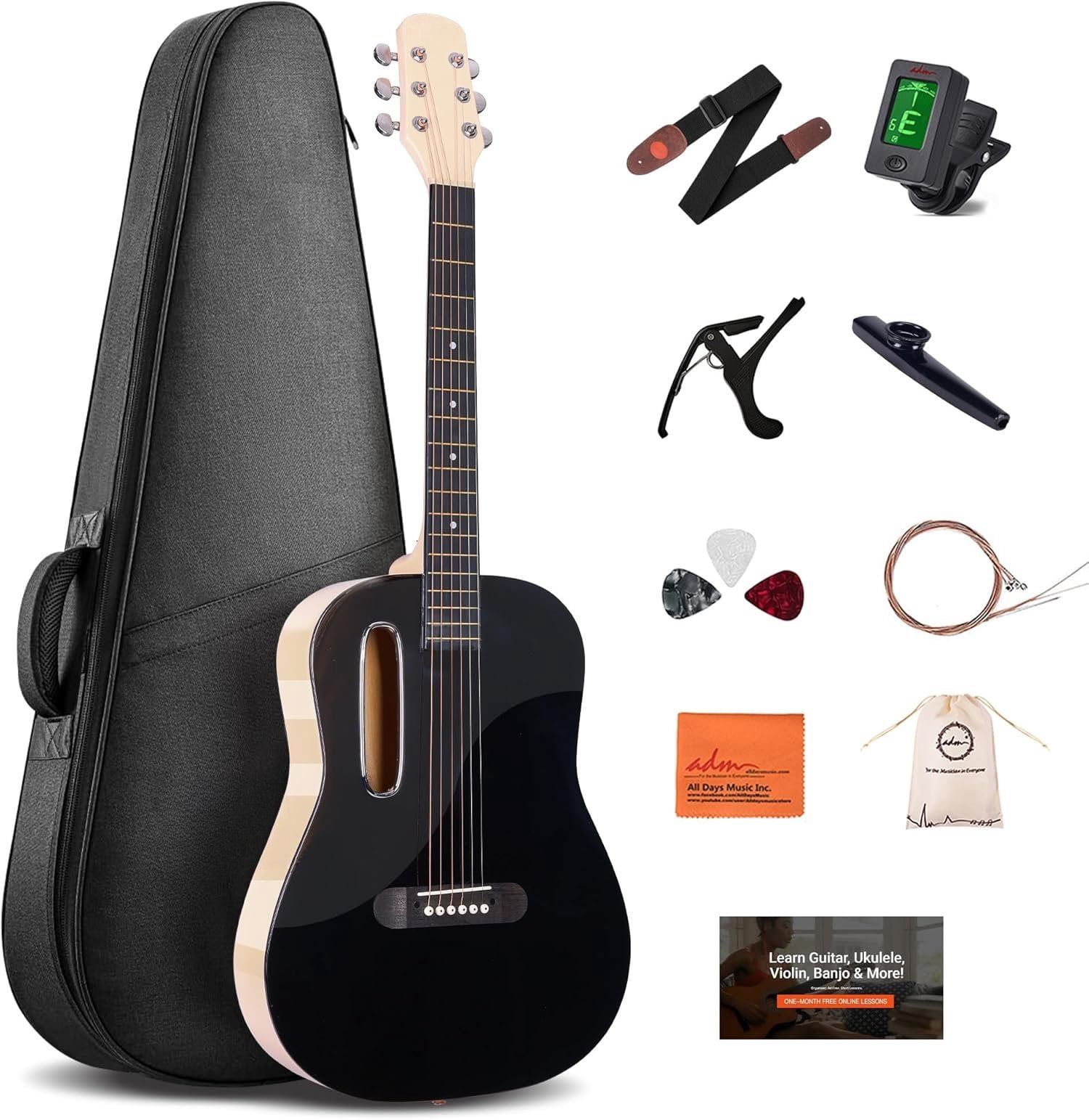 Acoustic Guitar Kits for Beginners Adults - 38" Steel-String Guitars ...