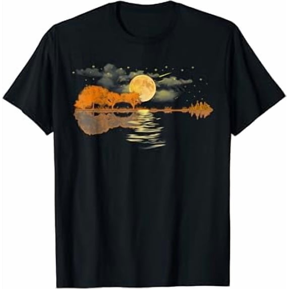 Acoustic Guitar Lake Reflection T-Shirt - Walmart.com