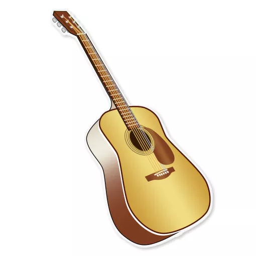Acoustic Guitar Musical Instrument Band Sticker Phone Decal Water ...