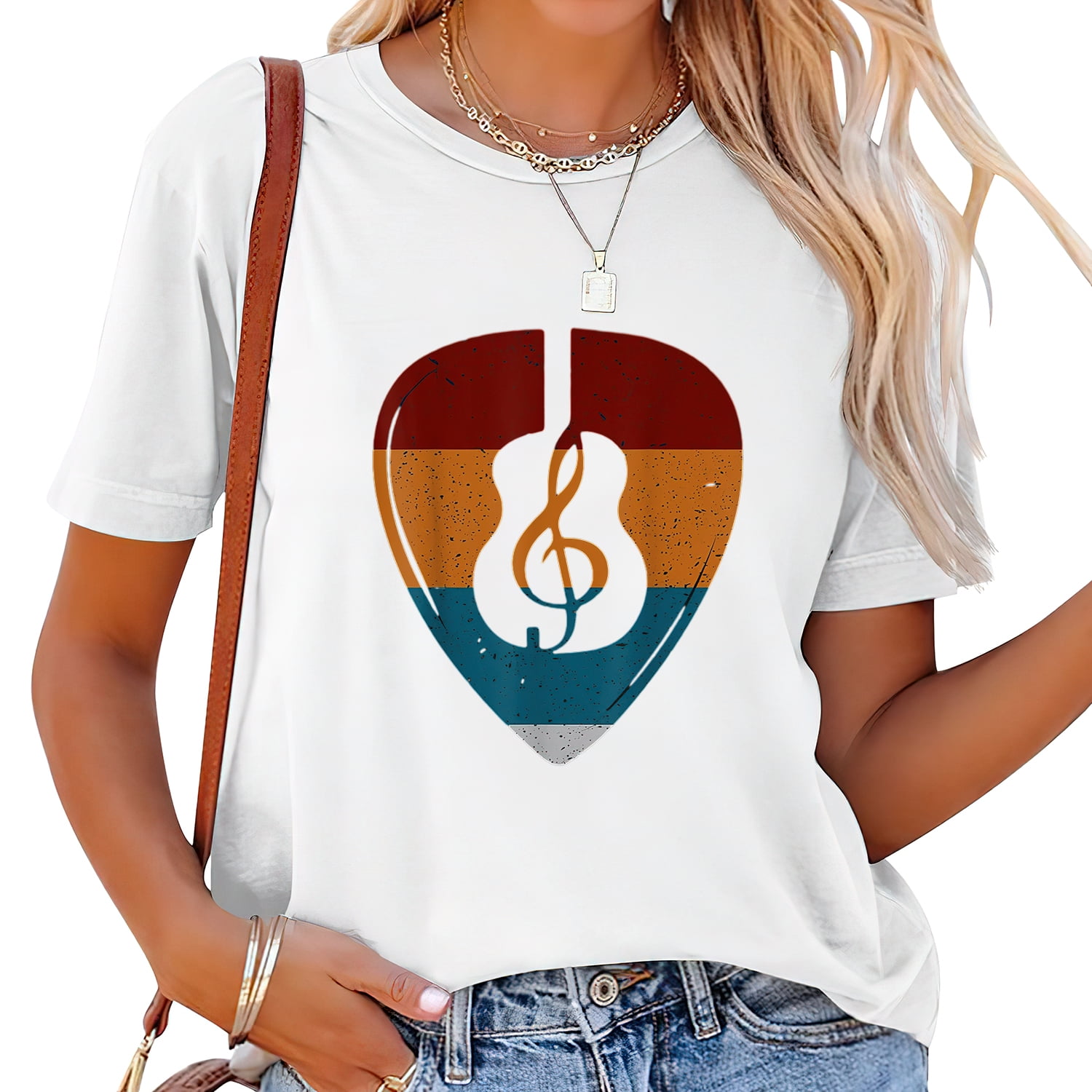 Acoustic Guitar Pick Guitar Notes Musical Instrument Notes T-Shirt ...