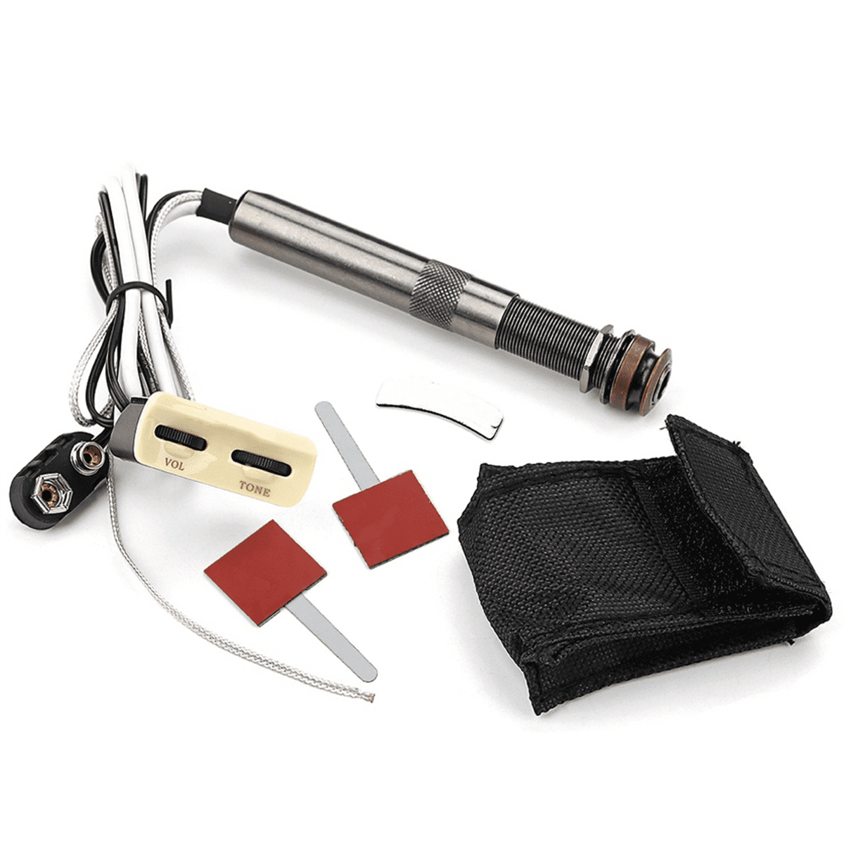 Acoustic Guitar Pickup Endpin Jack Piezo Pickup Kit with Volume Tone ...