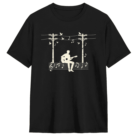 Acoustic Guitar Player Retro Graphic Tee For Men And Women, Witty Fun ...