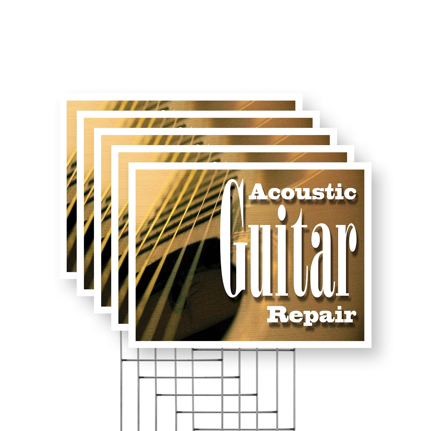 Acoustic Guitar Repair Yard Sign 5 Pack of 18 Inch x 24 Inch Single ...
