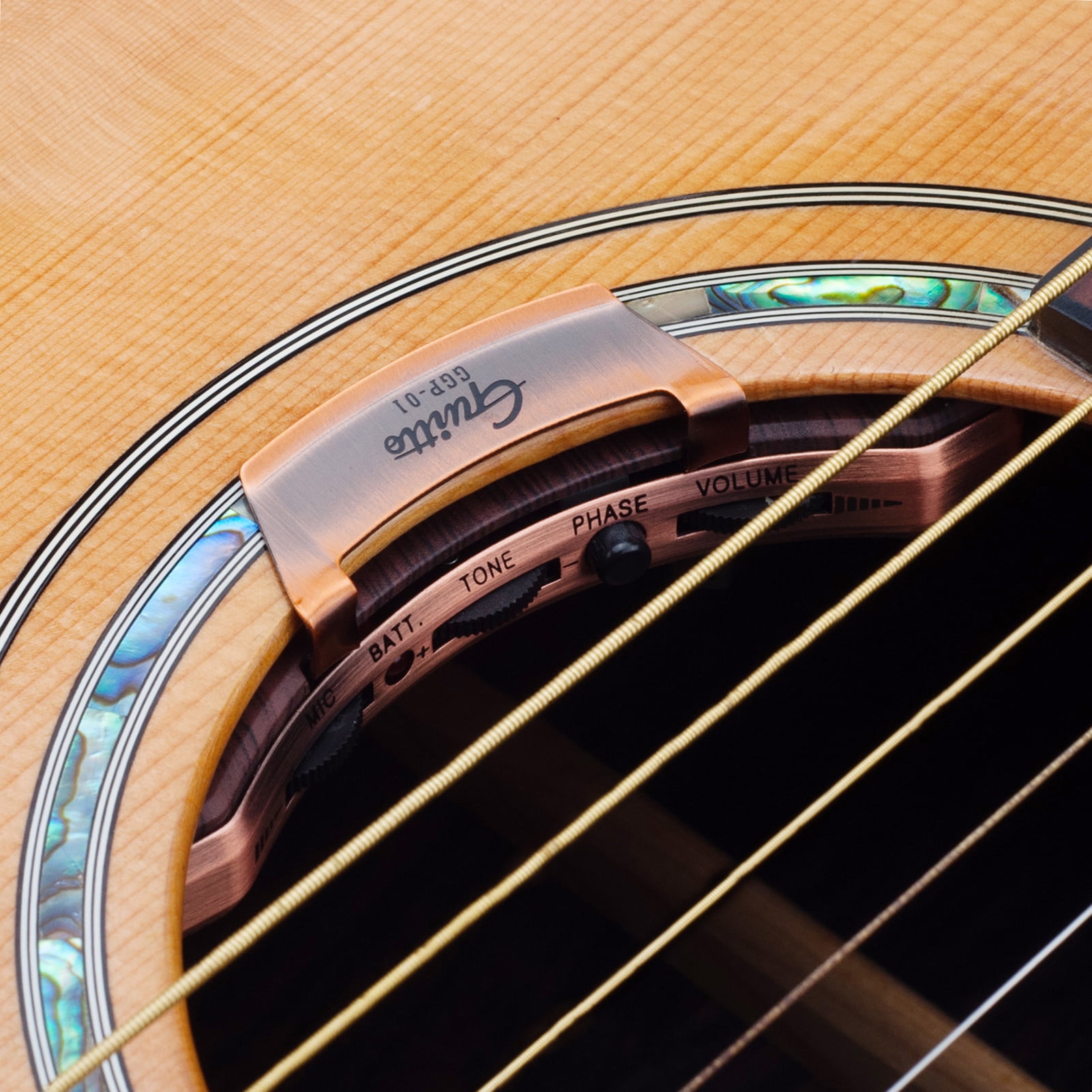 Acoustic Guitar Sound Hole Pickup Dual Pickup Modes Piezo + Mic Supports Volume Tone Adjusting ...