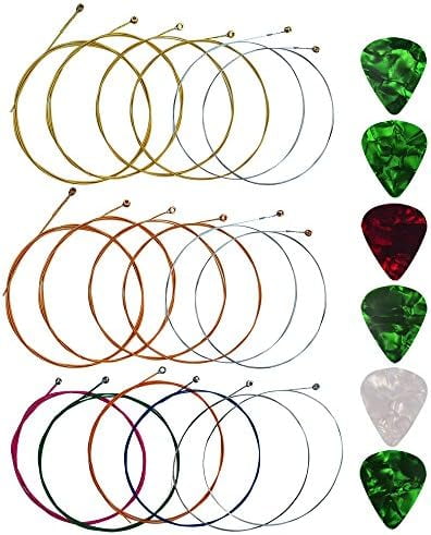 Acoustic Guitar Strings with 6 Picks, 3 Sets of 6 Acoustic Guitar Kit ...