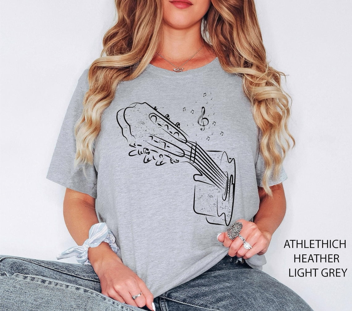 Acoustic Guitar T-Shirt, Musician Tee, Guitar Player Men, Cool Guitar ...
