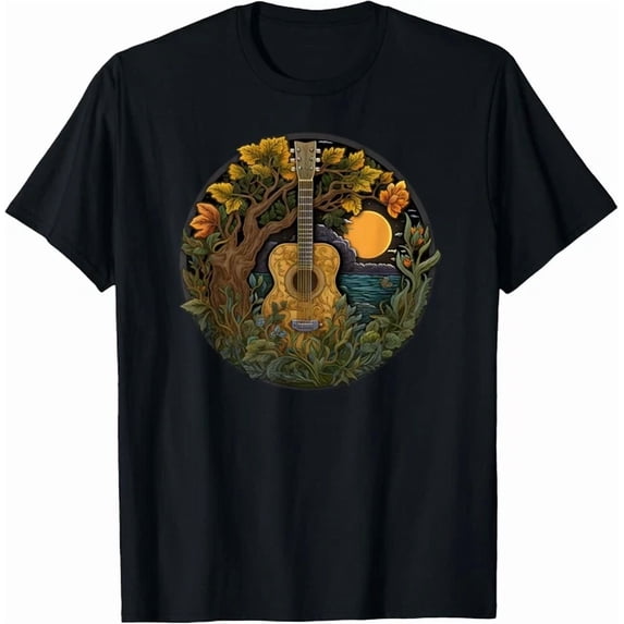 Acoustic Guitar Tree Guitarist Landscape Nature Music Lover Gift Unisex ...