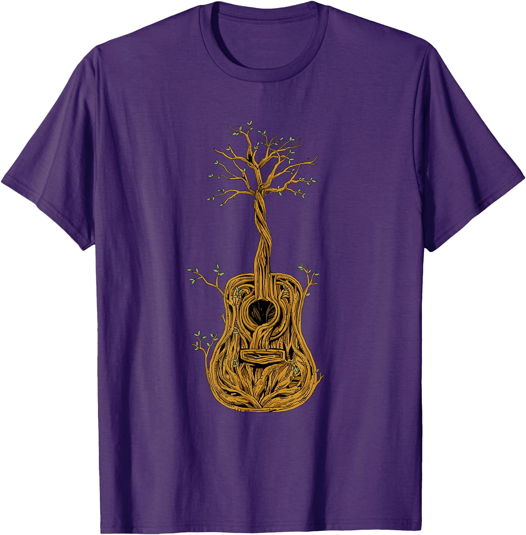 Acoustic Guitar Tree of Life Guitarist Softstyle Unisex T-Shirt,Purple ...