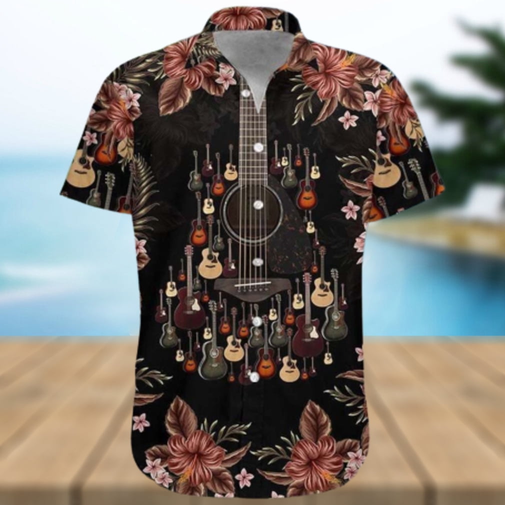 Acoustic Guitar Unisex Hawaiian Graphic Print Hawaiian Shirt - Walmart.com
