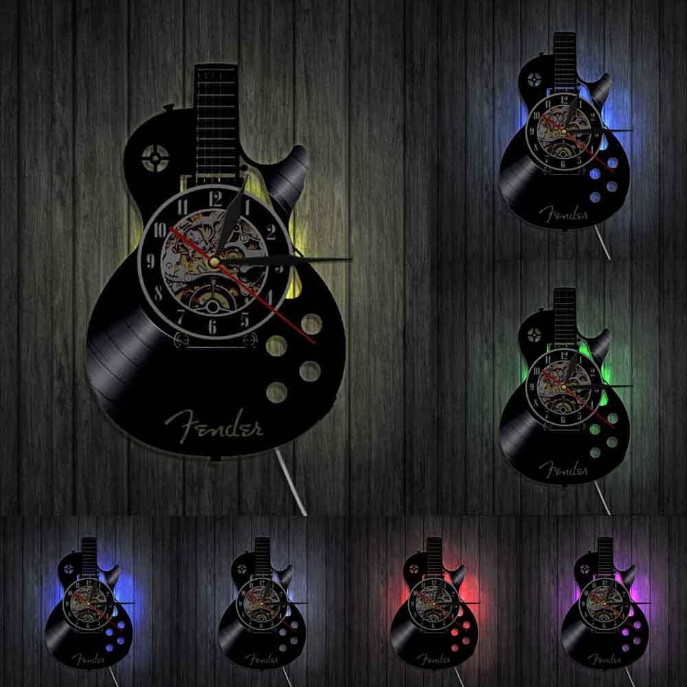 Acoustic Guitar Wall Art Wall Clock Musical Instrument Home Interior ...