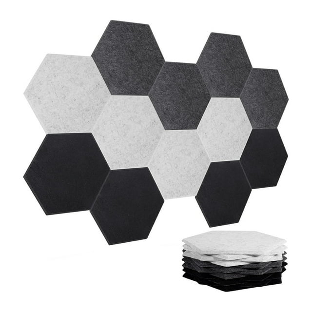 Acoustic Panels, 12 Pack Soundproof Wall Panels,Self-Adhesive Sound Absorbing, Hexagon Sound ...