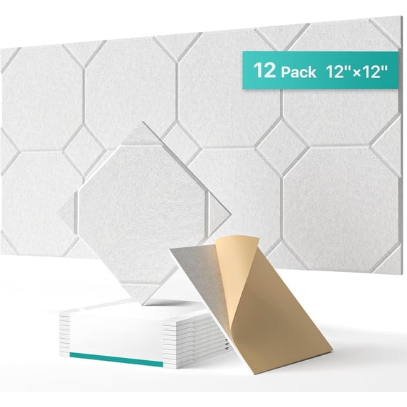 Acoustic Panels, 12 Soundproof Wall Panels Self-, Sound Proof Panels ...