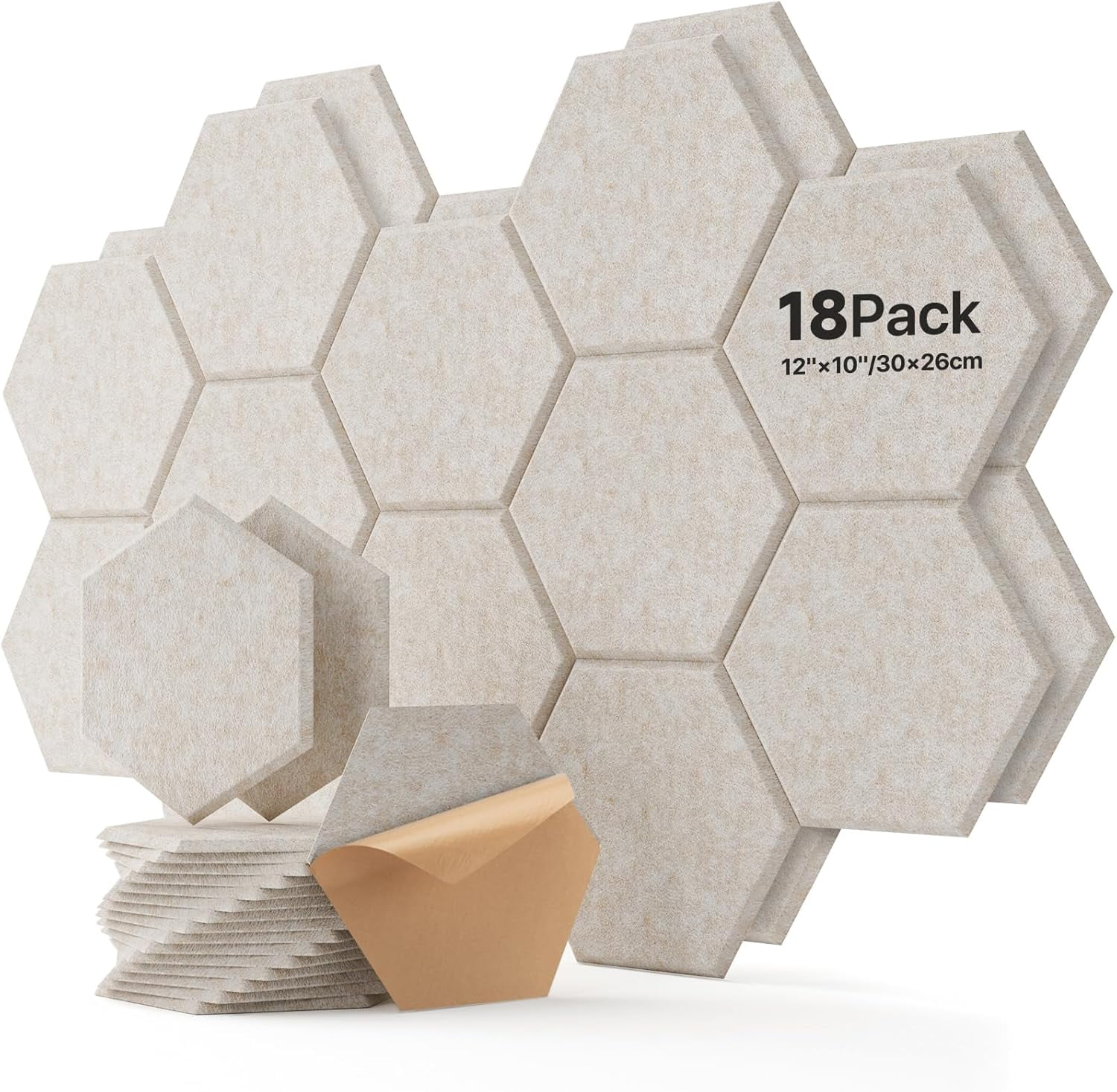 Acoustic Panels, 18 Hexagon Soundproof Wall Panels High Density Sound ...
