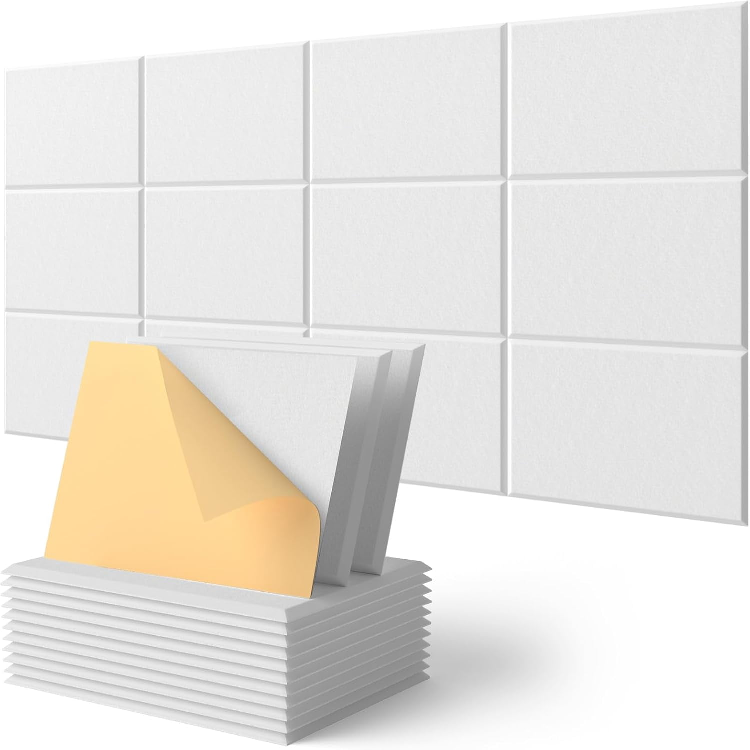 Acoustic Panels, Sound Proof Panels for Walls, 12 Pack Rectangle Sound ...