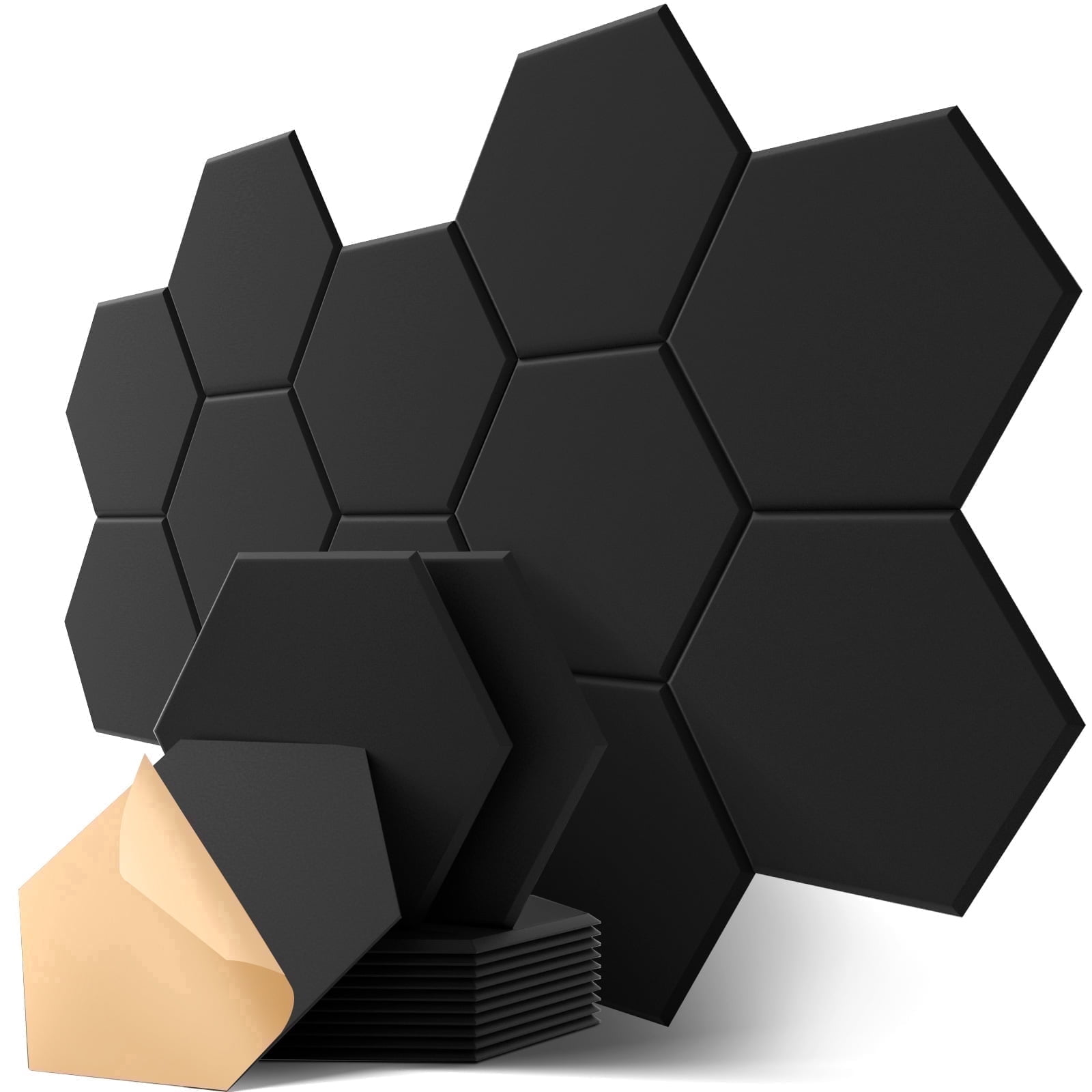 Kuchoow, Self-Adhesive Acoustic Panels, 12''x12'' Hexagon, 12 Pack ...