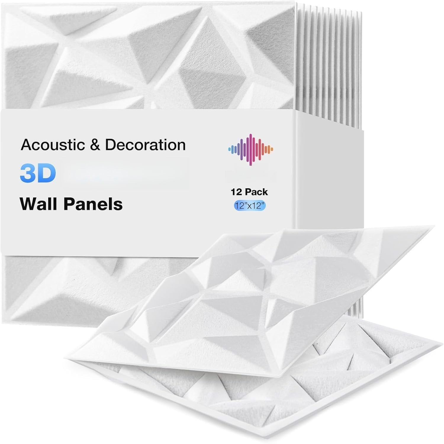 Acoustic Wall Panels, 12 Square Sound Proof Panels for Interior Wall ...