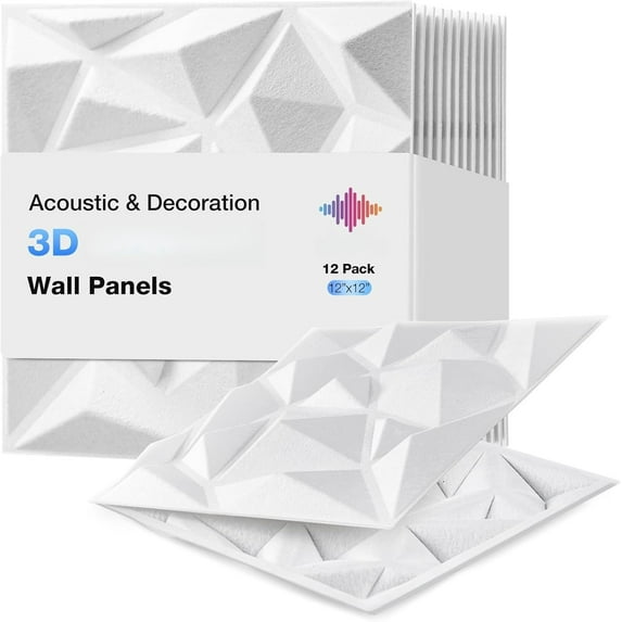 Acoustic Wall Panels, 12 Square Sound Proof Panels for Interior Wall ...