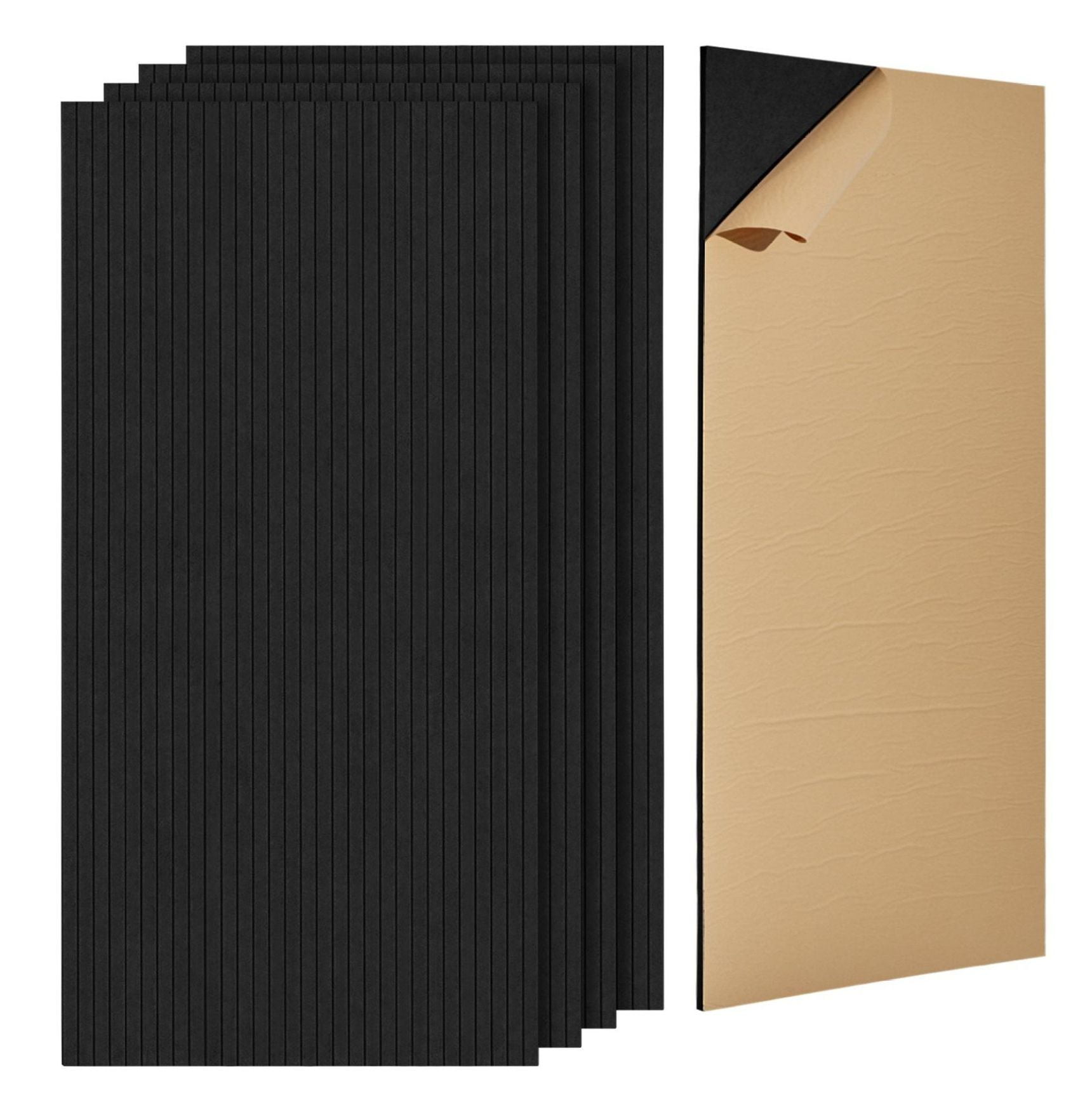 Acoustic Wall Panels 5 Pack, 47.2x23.6x0.4 inch - Black Soundproofing ...