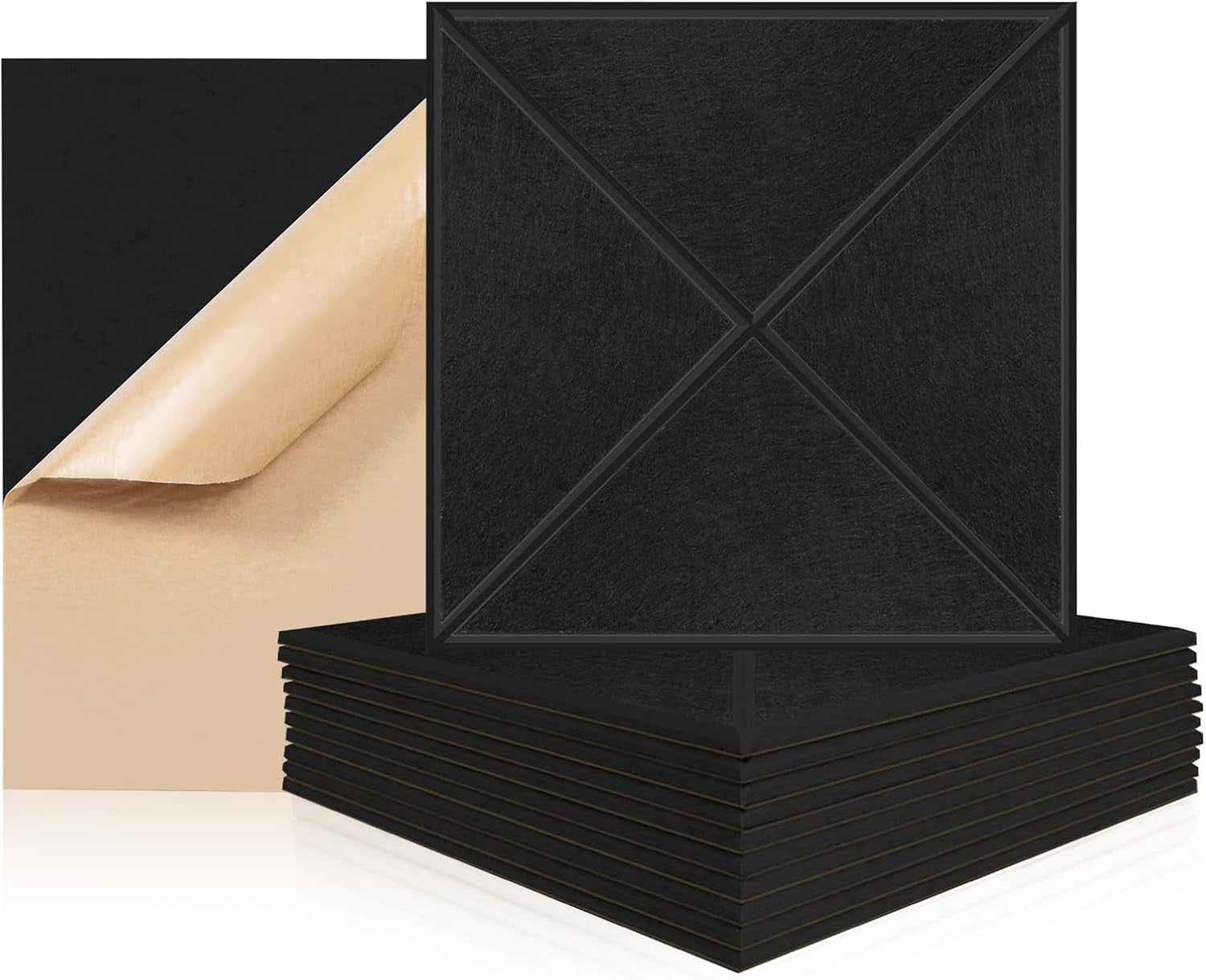 Acoustic Wall Panels Self Adhesive 12 Pack Ceiling Sound Proof Barrier ...