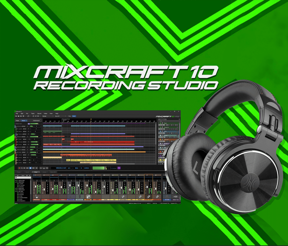 Acoustica Mixcraft 10.5 Recording Studio DAW+ OneOdio Studio Monitor Headphones - Walmart.com