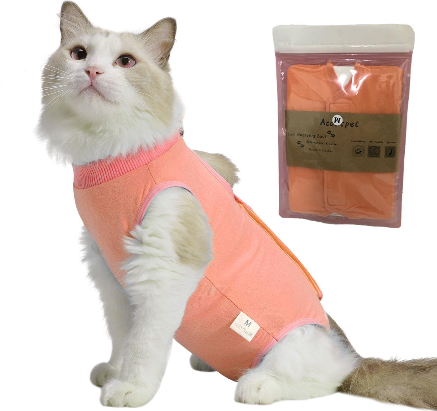 Acoutpet Cat Recovery Suit Female Kitten Cat Onesie for Cats After ...