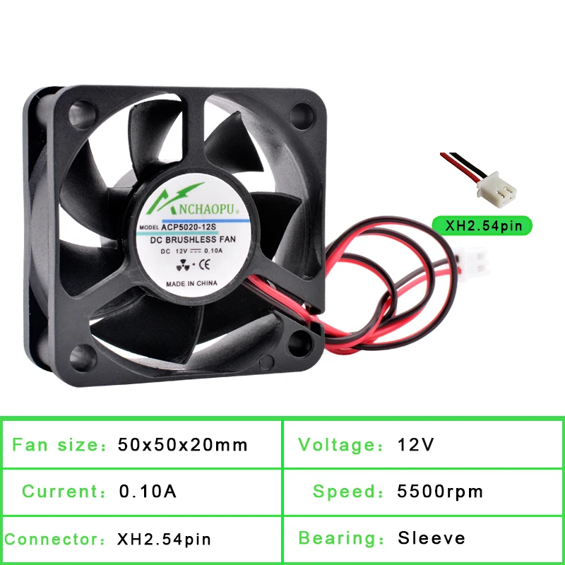 Acp5020 5cm 50mm fan 50x50x20mm dc5v 12v 24v 2pin cooling fan suitable ...
