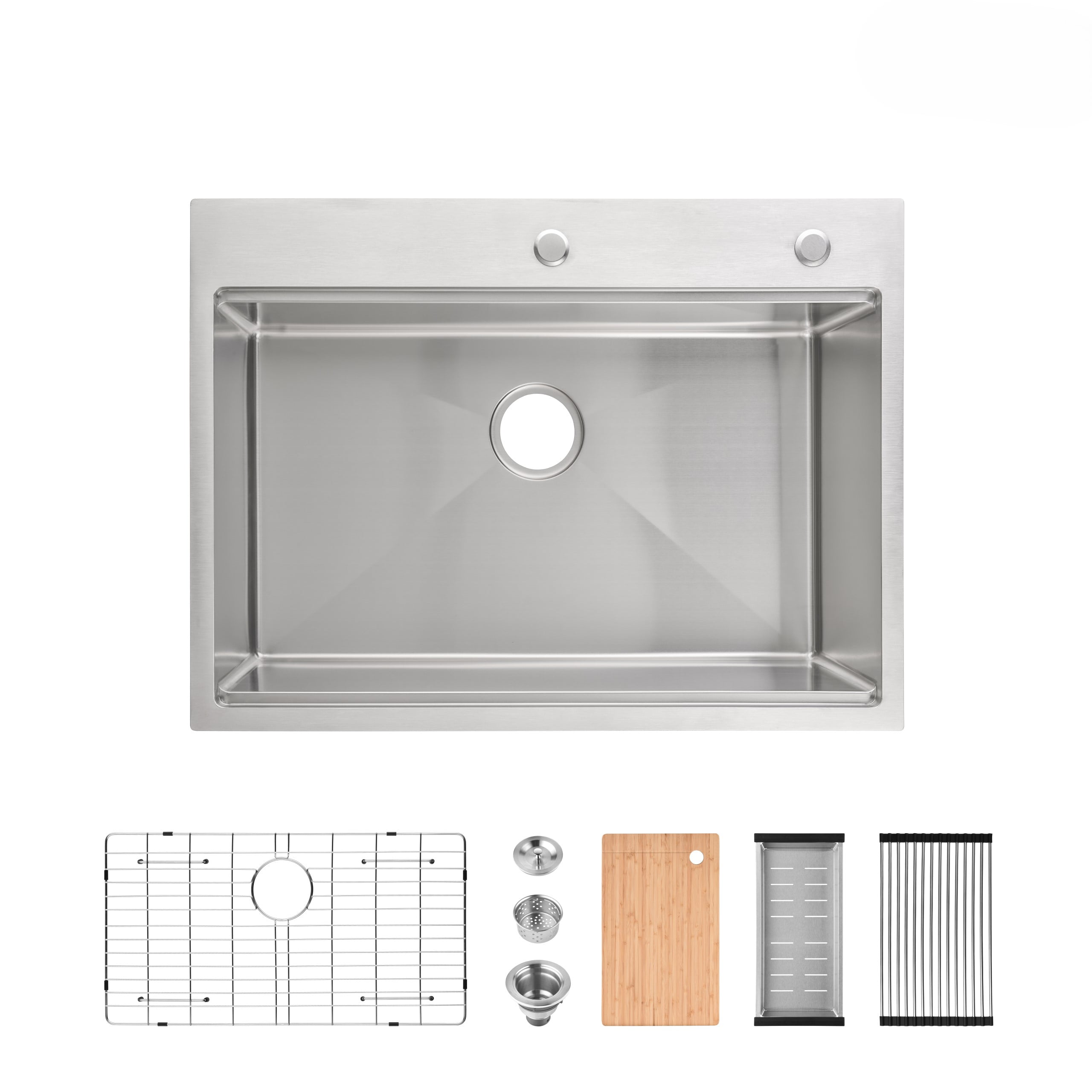 Acpouw Stainless Steel Kitchen Sink, 30″x22″ Single Bowl, Overmount ...