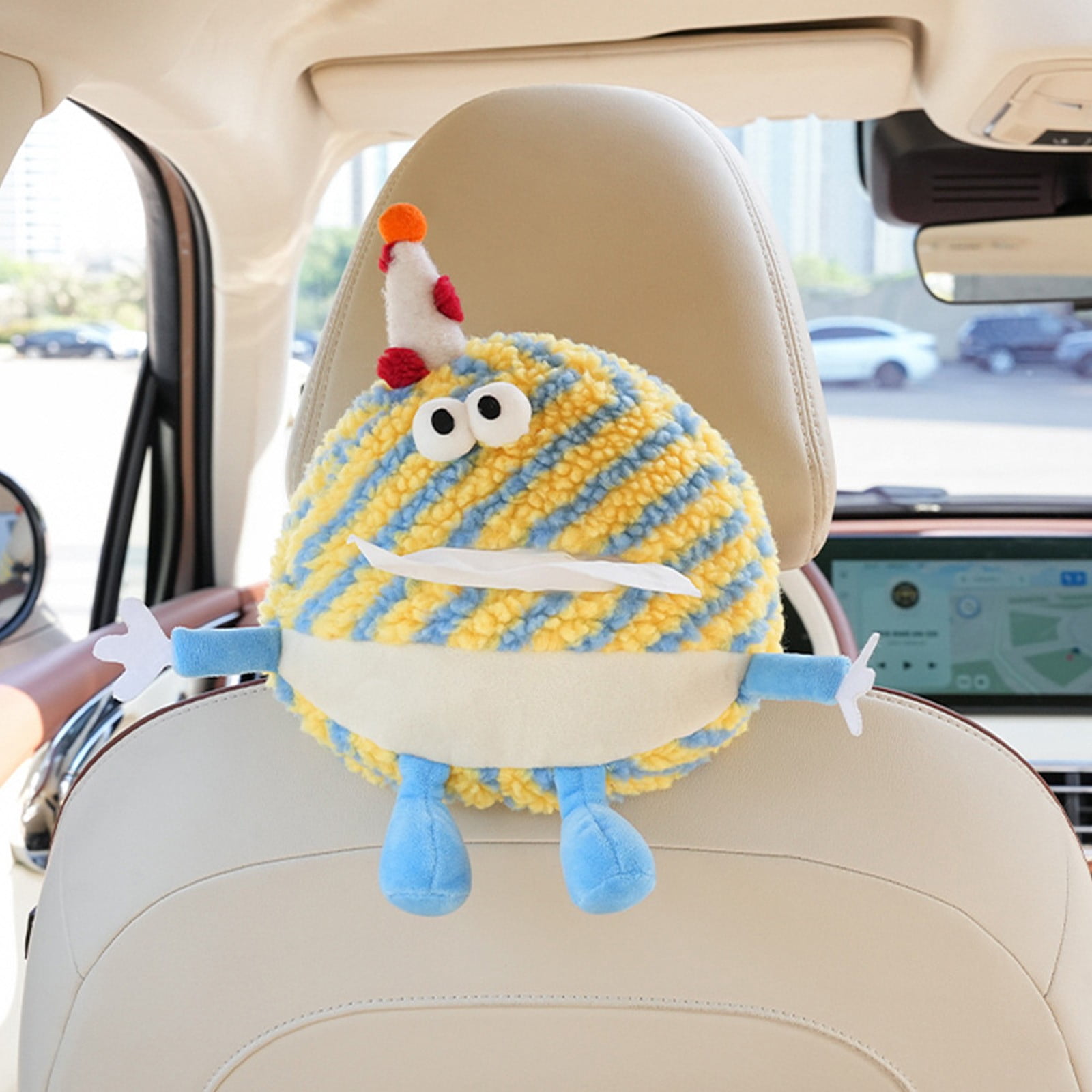 Acppild Small Monsters Shape Round Car Tissue Box Car Tissue Cover ...